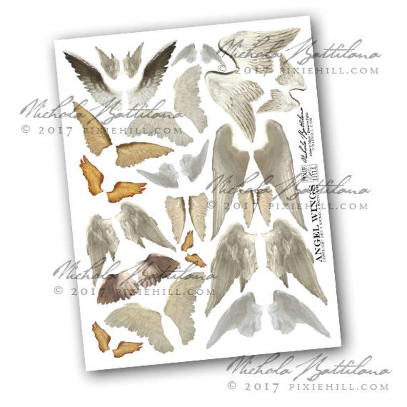 Angel Wings - PDF Collage Sheet Download - Etsy Australia