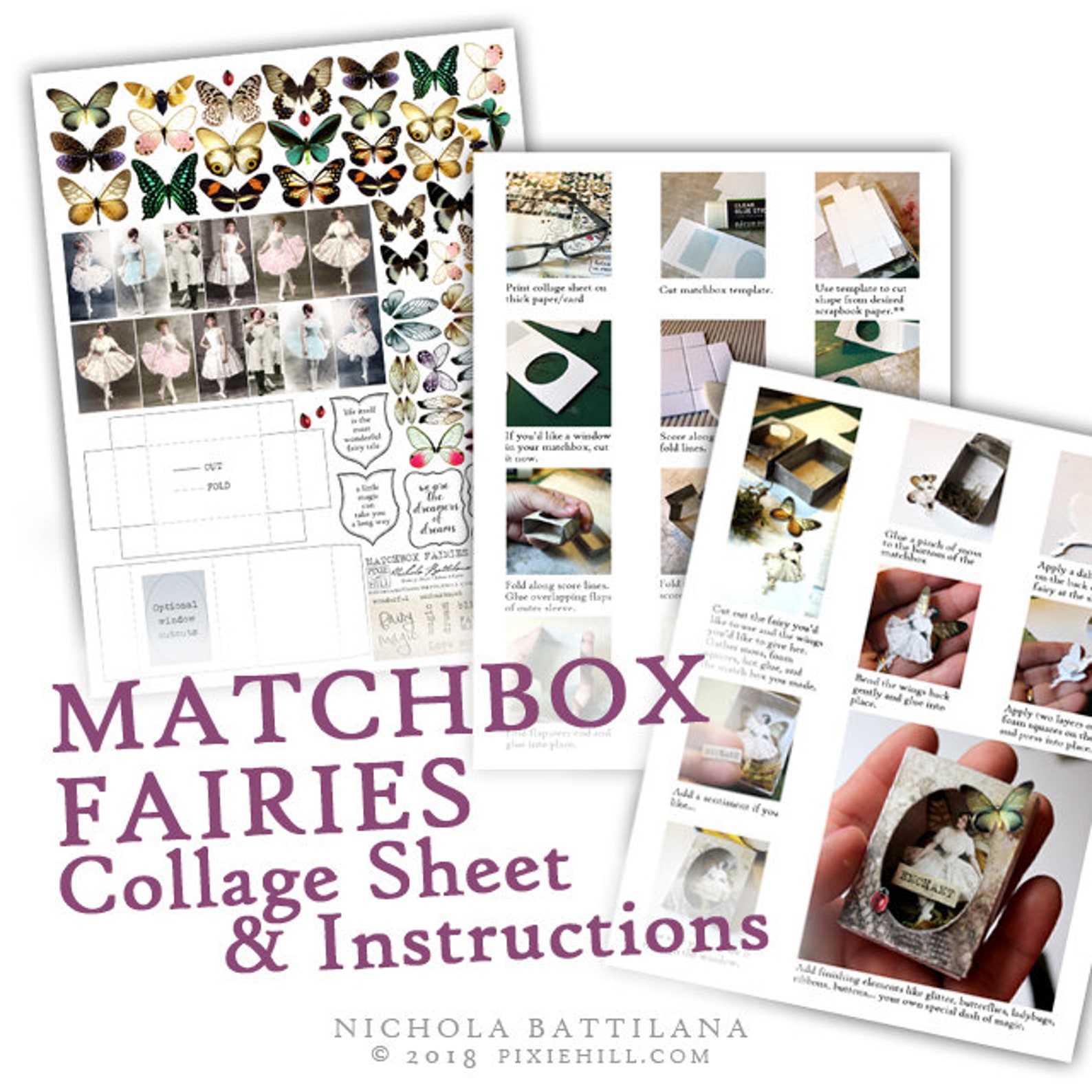 Matchbox Fairy Downloadable PDF Collage Sheet and Instructions - Etsy
