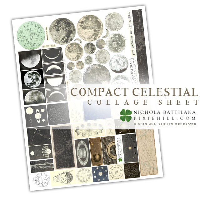 Compact Celestial Downloadable PDF Collage Sheet - Etsy