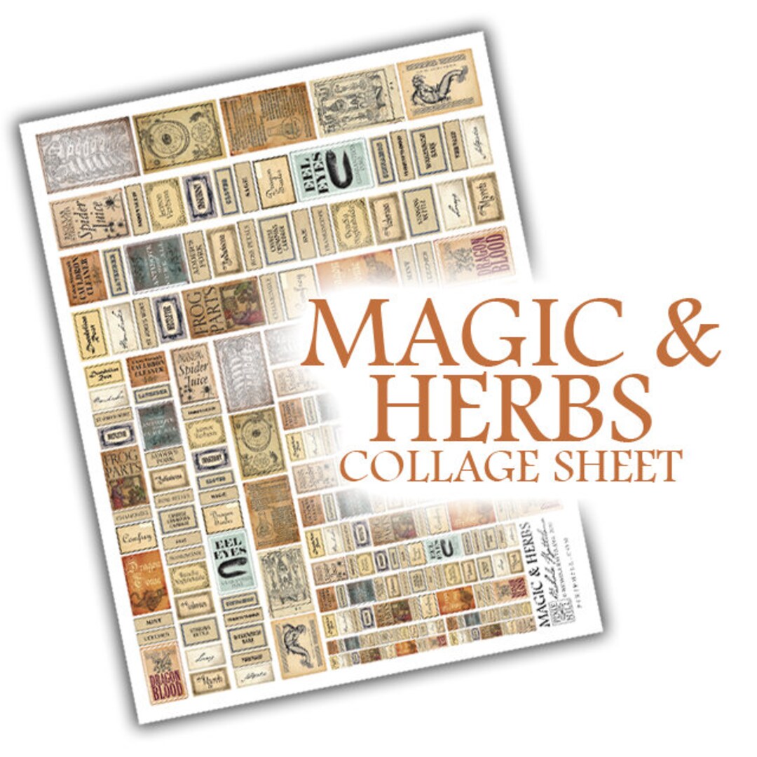 Herbs & Magic - PDF Collage Sheet Download - Etsy