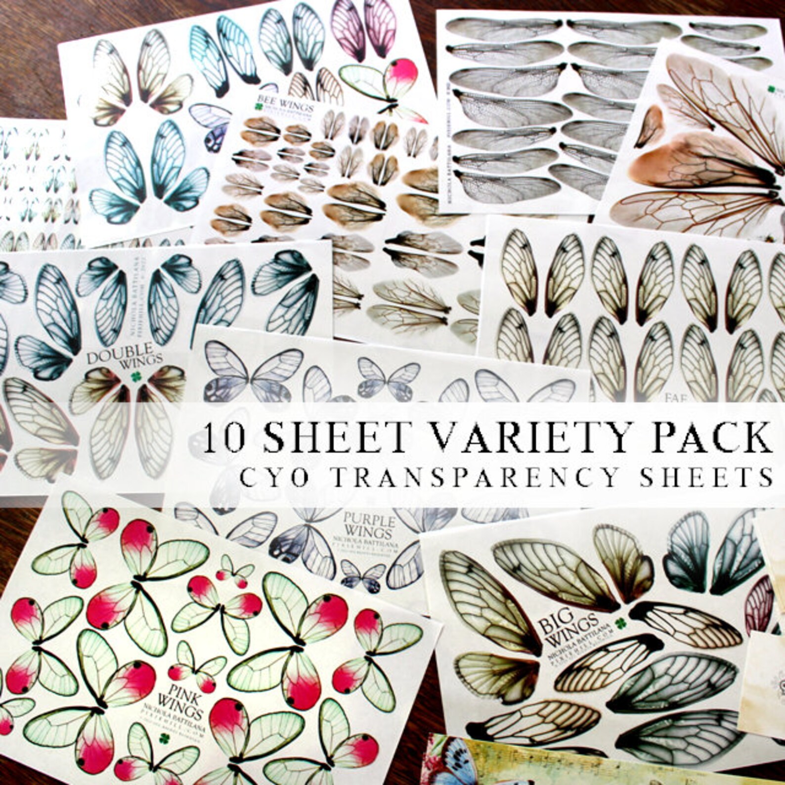 10 Sheet Transparency Variety Pack Clear Wing Transparency - Etsy