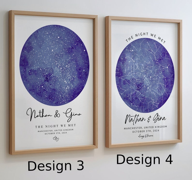 Personalised the Night Sky, Constellation Map Print, Map of the Stars ...