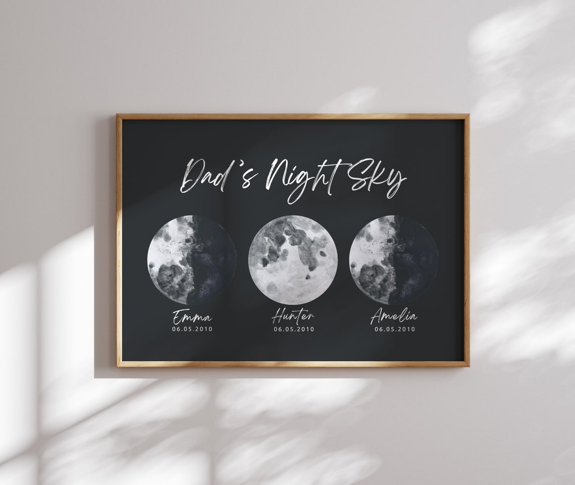 Printable Custom Moon Phase Print, to the Moon and Back, Father's Day ...
