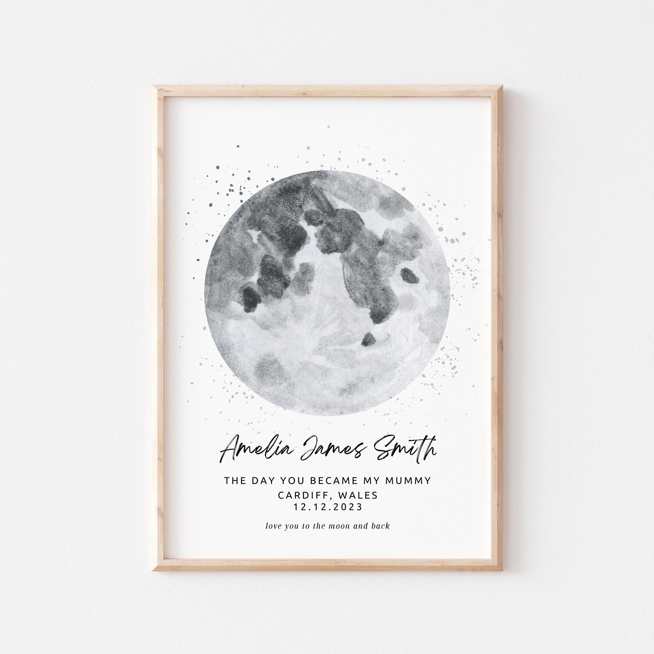Custom Moon Phase Print, the Day You Became My Mummy, Mother's Day Moon ...