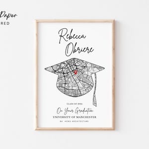 Custom Graduation Map Print, Personalised University Map Gift for ...