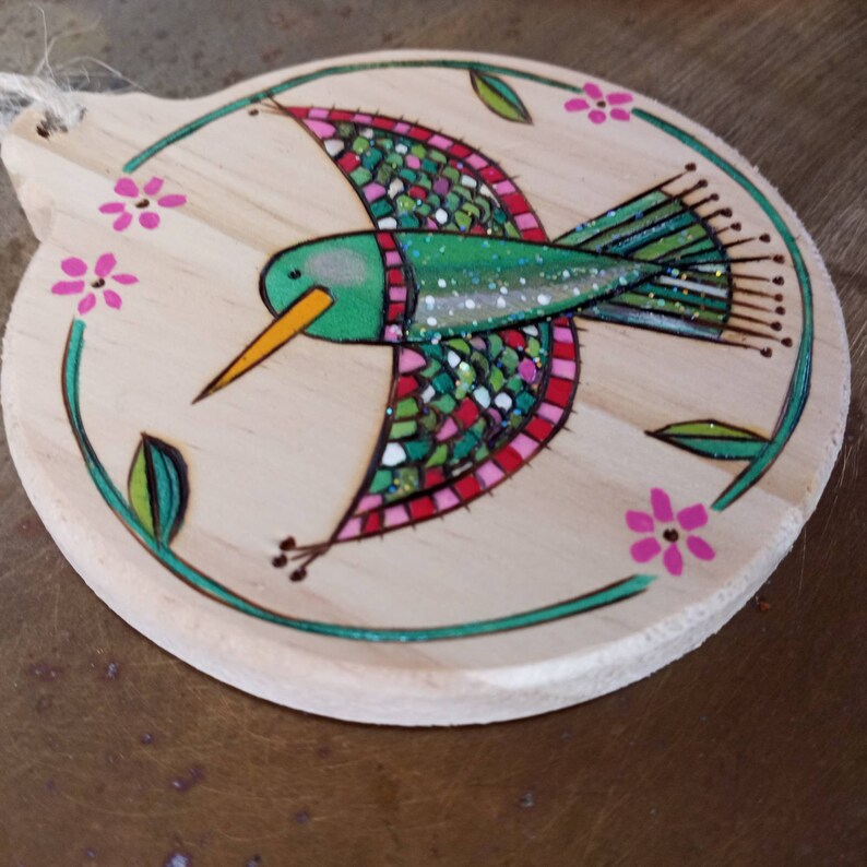 Wood Burned HUMMINGBIRD Nursery Art Ornament Wall Hanging. | Etsy