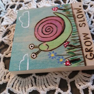 Wood Burned SNAIL NURSERY ART Ornament or Wall Decor. Wood Burning and ...
