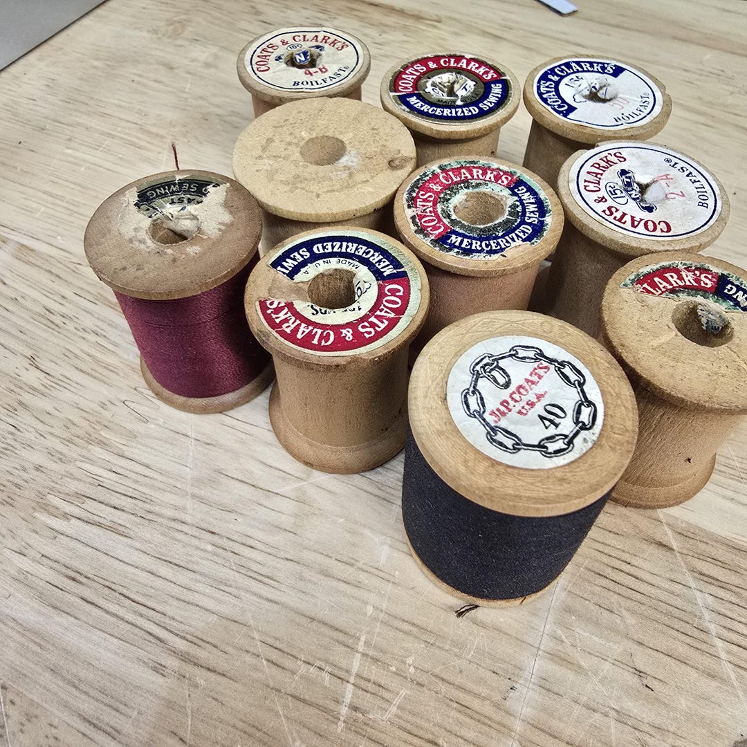 10 Small Vintage Wooden Spools for Crafting Projects - Etsy