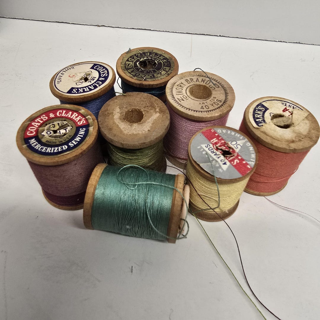 Vintage Wooden Spools for Crafting Projects With Thread. 3 - Etsy