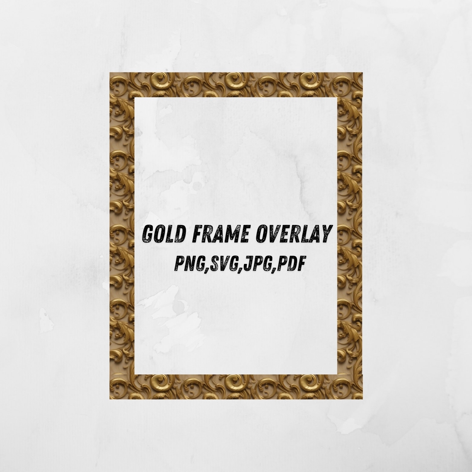 Gold Frame Overlay Png,svg,jpg,pdf, Photo Frame, Painting Frame ...