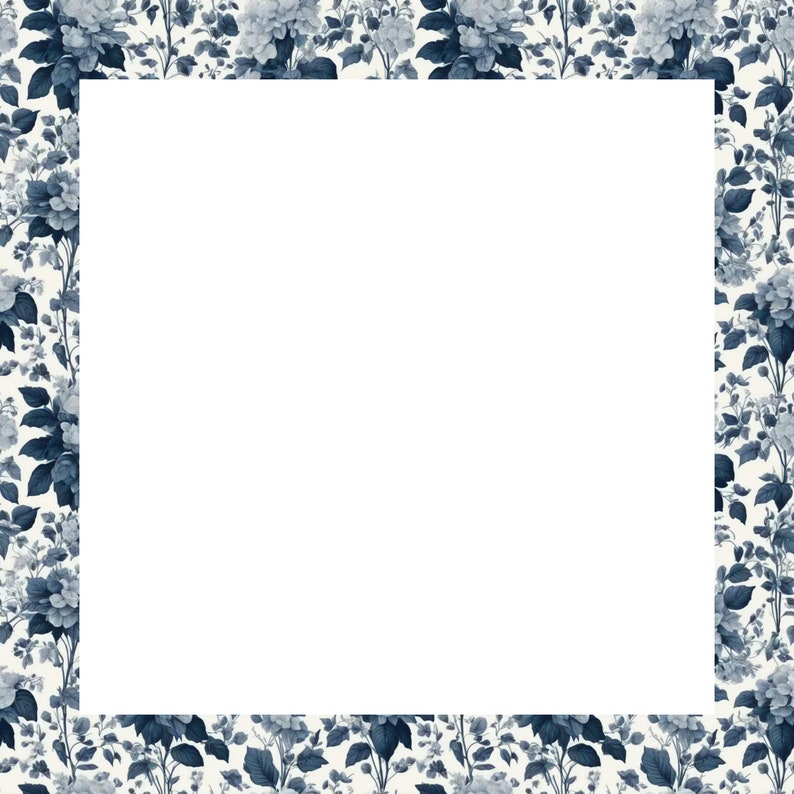 Floral Frame 5x5 Inches, Flowers Border Clipart, Printable Floral ...