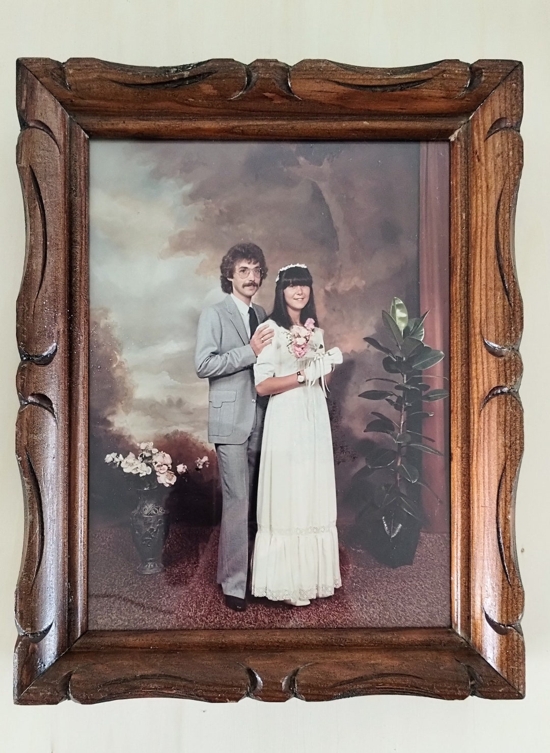 Vintage 1960's Wedding Photo, Framed Wedding Photo, 1960's Wedding ...