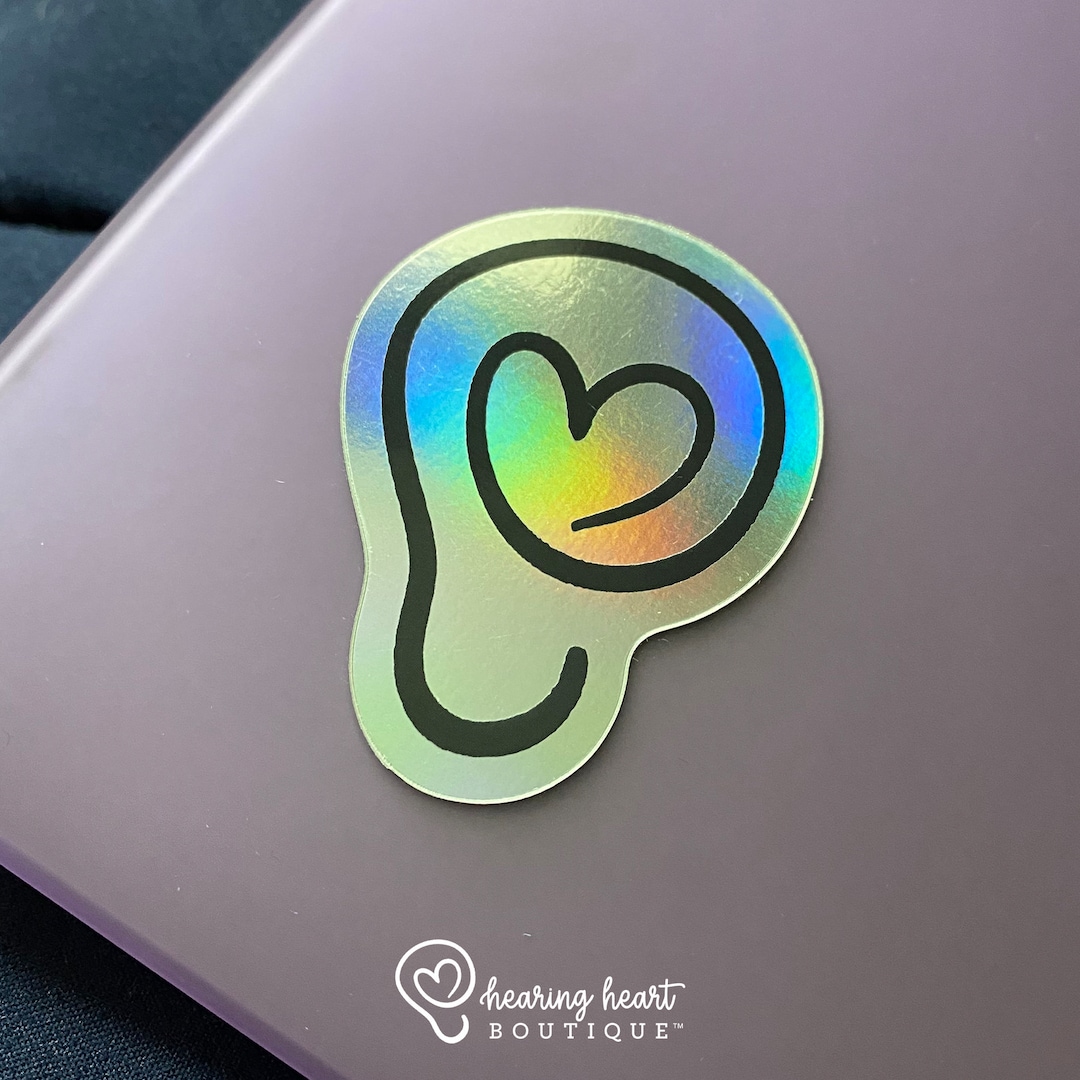 Holographic Hearing Aid Sticker | Vinyl, Water-proof, Decal for Water ...