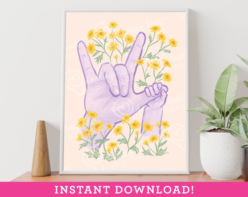 Sign Language I Love You Baby Poster | ASL Illustration | Printable ...