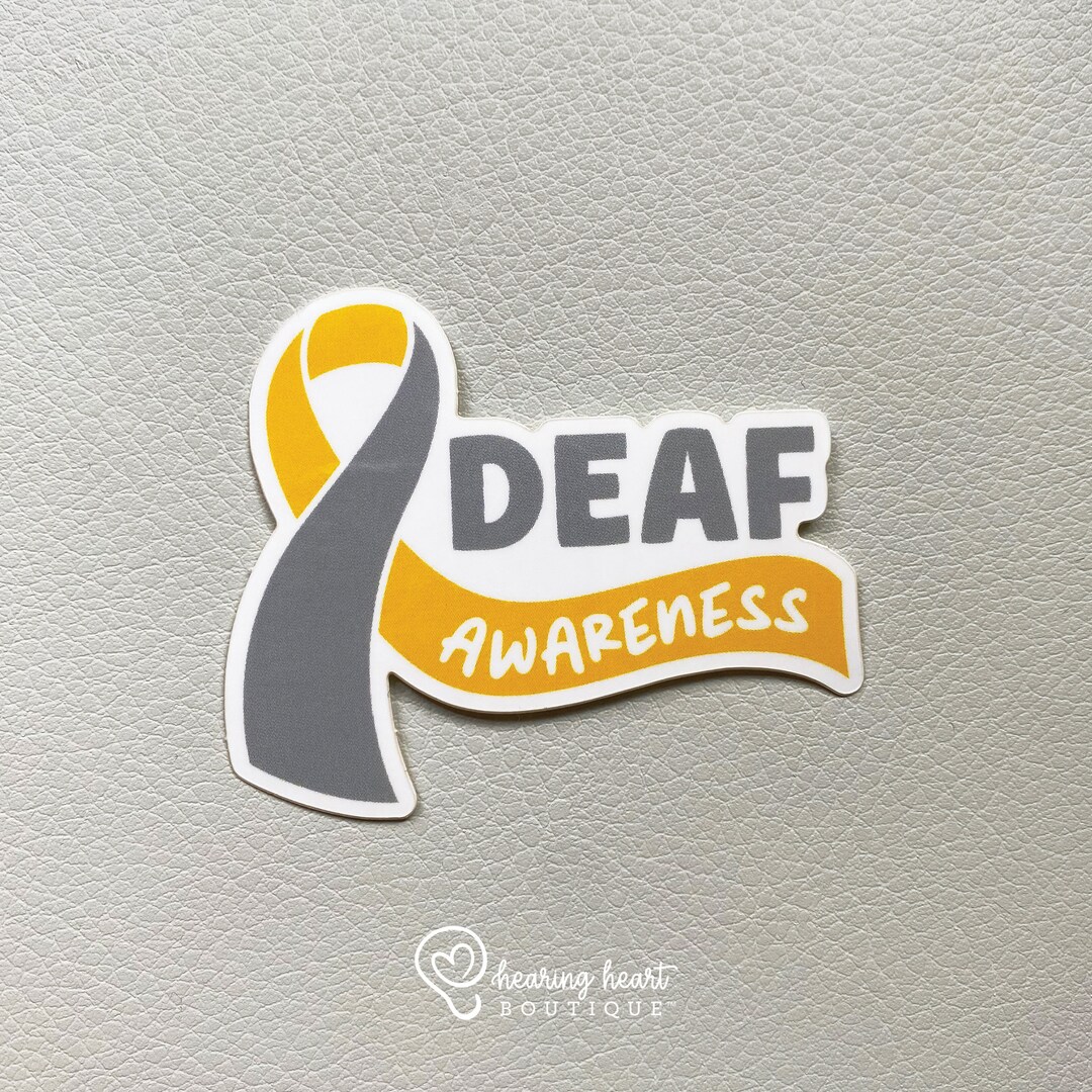 Deaf Awareness Sticker | Vinyl, Water-proof, Decal for Water Bottle ...