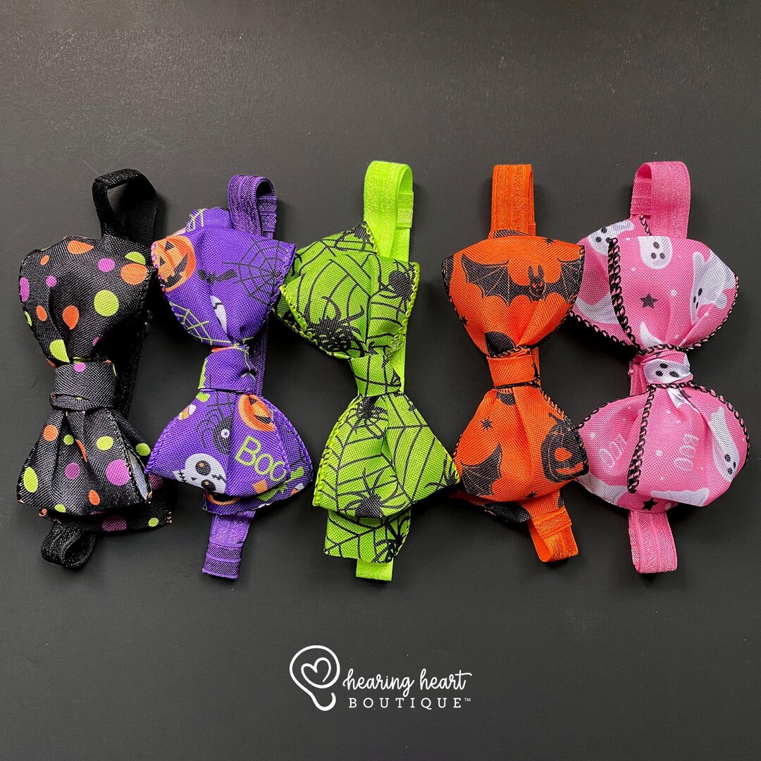 HALLOWEEN BOW Hearing Aid Retention Headband | Big Bow | Adjustable ...