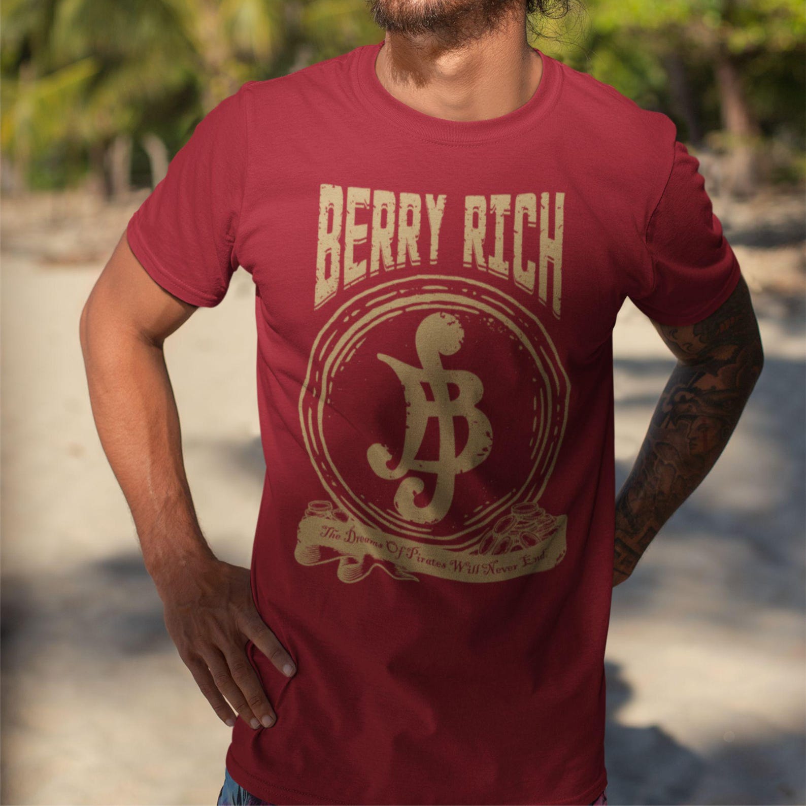 One Piece T-shirt, Berry Rich Pun Shirt, Pirate Coin Graphic Tee ...