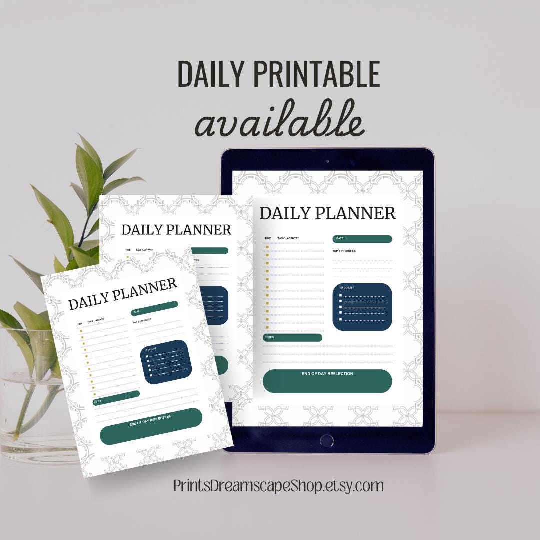 Professional Daily Planner Printable - Productivity & Organization Tool ...