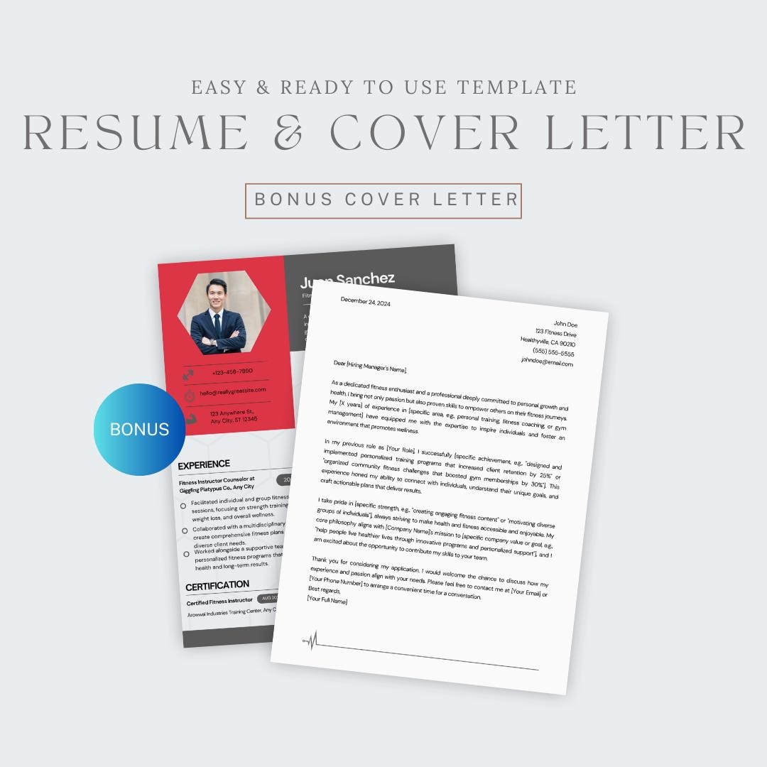 Professional Resume Bundle With Matching Cover Letters – Editable Canva ...
