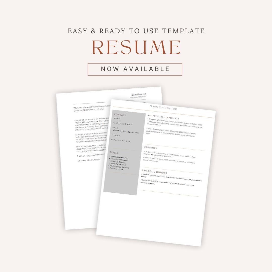 Modern Canva Resume Template: Editable CV, Ats-friendly (PDF) - Etsy