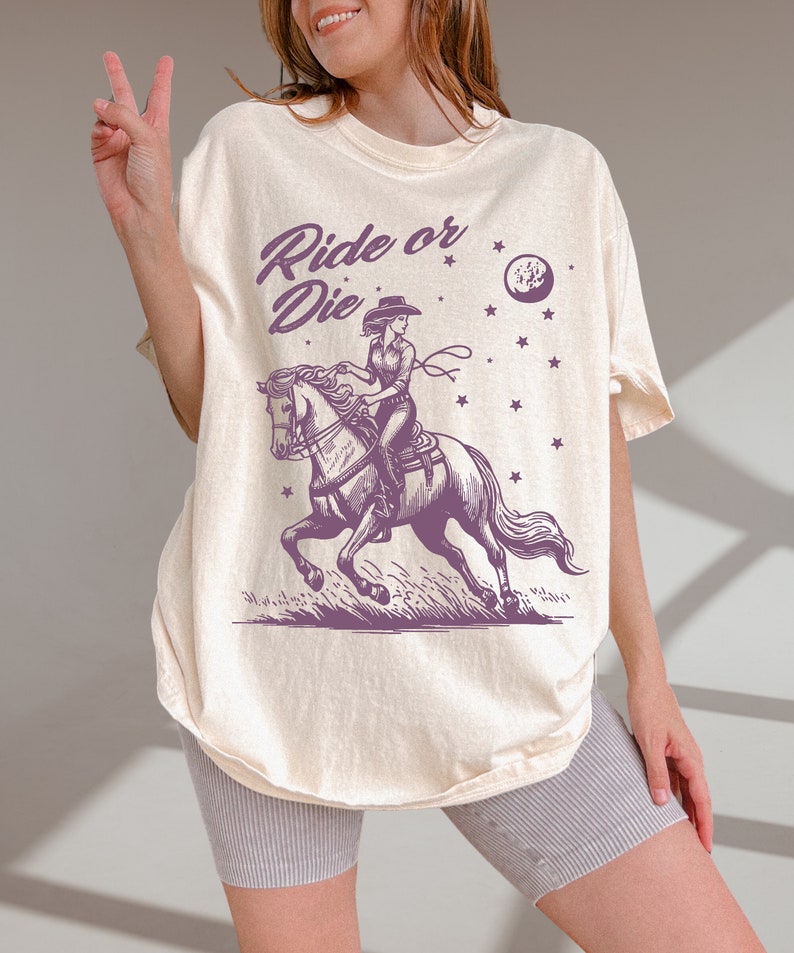 Ride or Die Shirt, Old School, Western Cowgirl Tee, Retro Shirt ...
