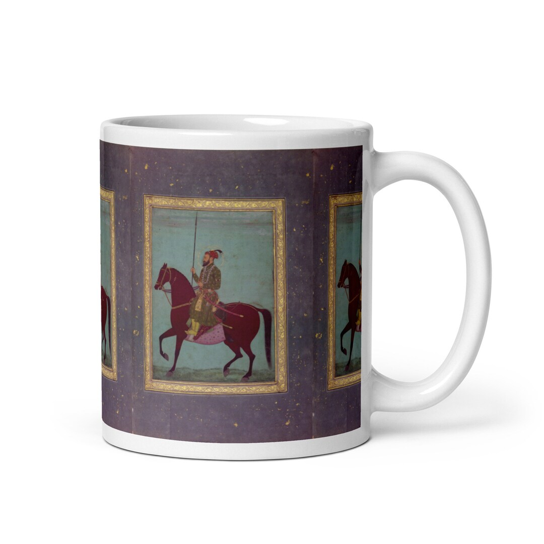 Royal Fine Art Coffee Mug Equestrian Portrait of Mughal Emperor ...