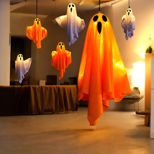 Hanging Ghost Halloween Lightning Haunted House Halloween Spirit Ghost ...