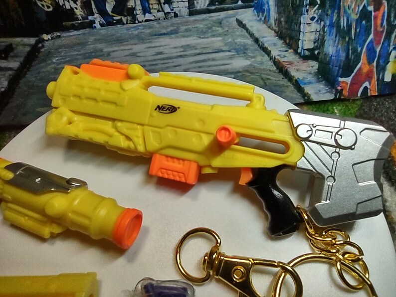 MINIATURE Firing NERF LONGSHOT Cs-6 Toy Gun Custom Keychain Rare Gift ...