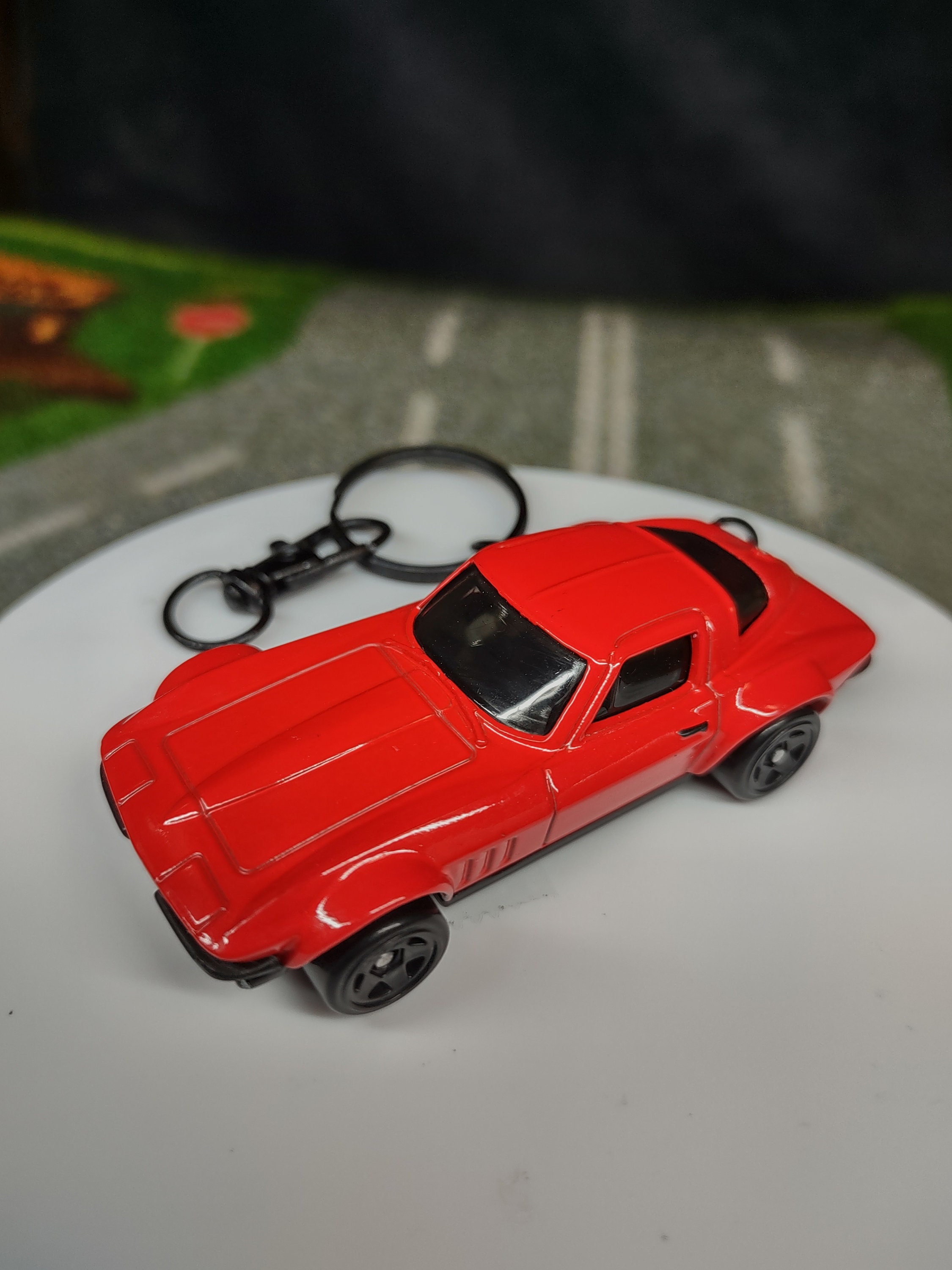 Custom Corvette Stingray Red Car Keychain Performance Toy Chevrolet ...