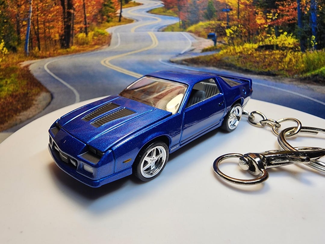 1989 Chevy Camaro Iroc-z Blue Custom Keychain Birthday Gift Mom ...