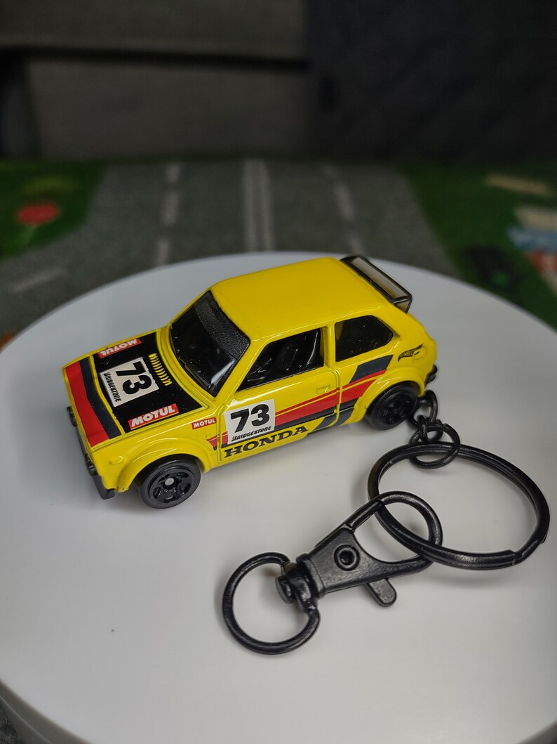 1973 Honda Civic Custom Hatchback Car Yellow Keychain Mugen Nos Diecast ...