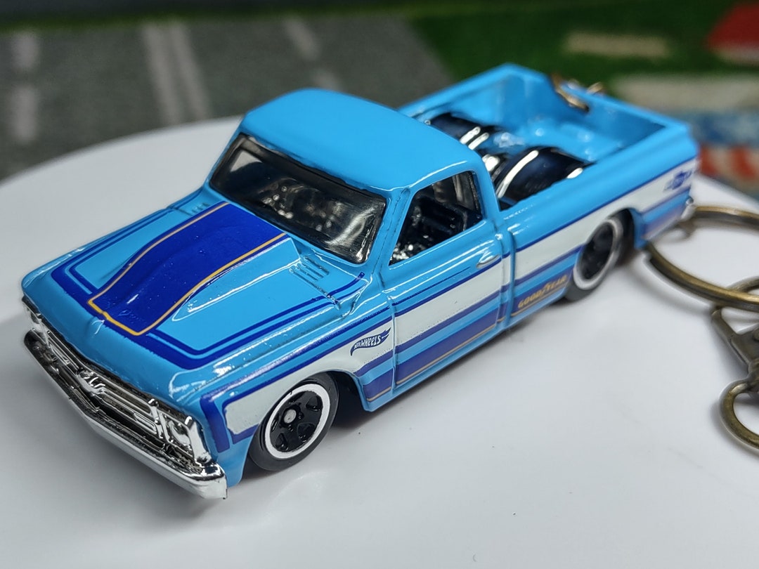 1967 Chevy C10 Square Body Pickup Truck Blue 4x4 Custom Keychain Rare ...