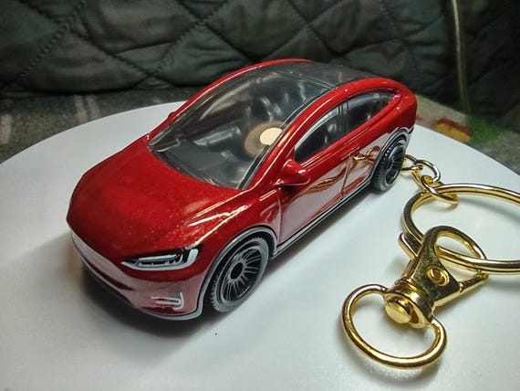 Tesla Model X Hot wheels custom keychain new Rare bir… - Gem