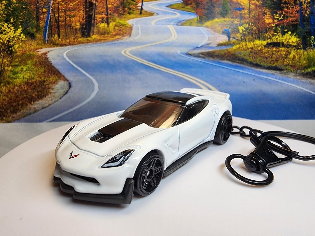 Chevrolet Corvette C7 Z06 Chevy White Custom Keychain Hot Wheels ...