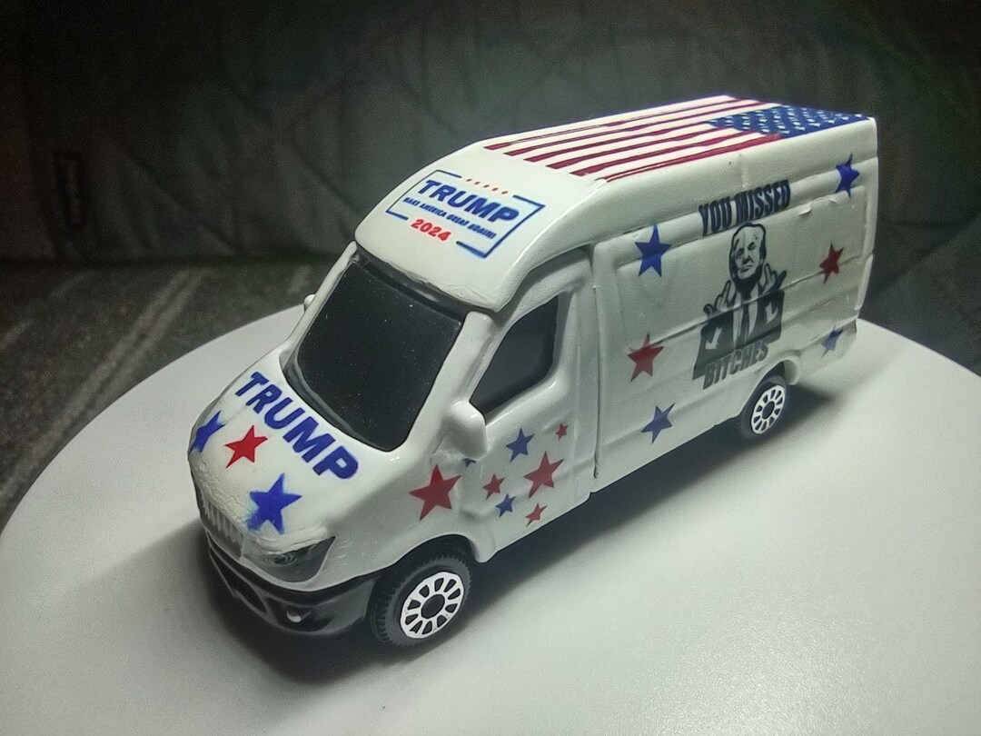 TRUMP Campaign Ford Transit Van Diecast You Missed Custom Hot Wheels ...
