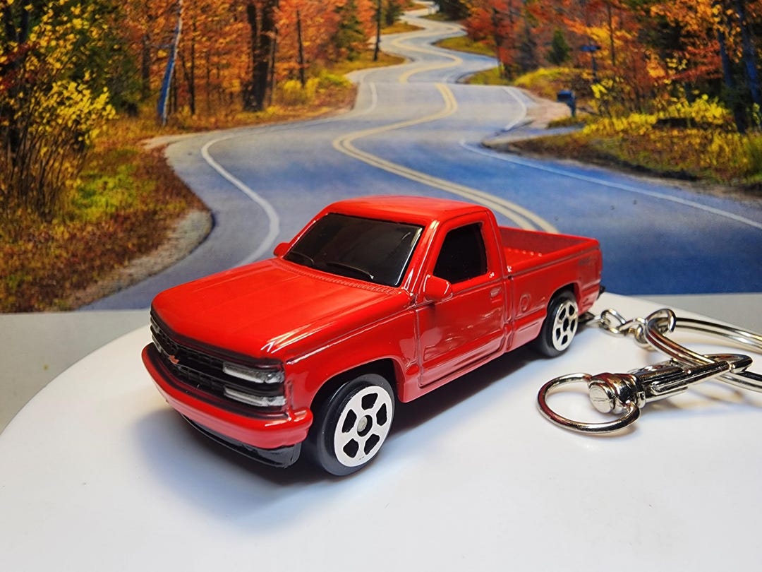 1993 Chevy Silverado SS Pickup Truck SUV Custom Diecast Keychain Red ...