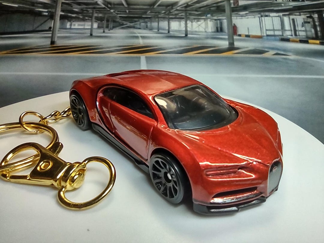 Bugatti Chiron Super Car Metal Diecast Keychain Blue Hot Wheels ...