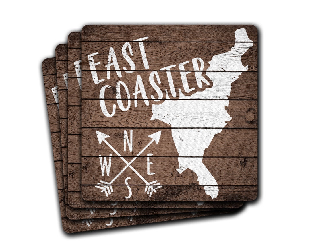 East Coaster Drink Coasters Gift Set of 4 Housewarming New York NYC ...