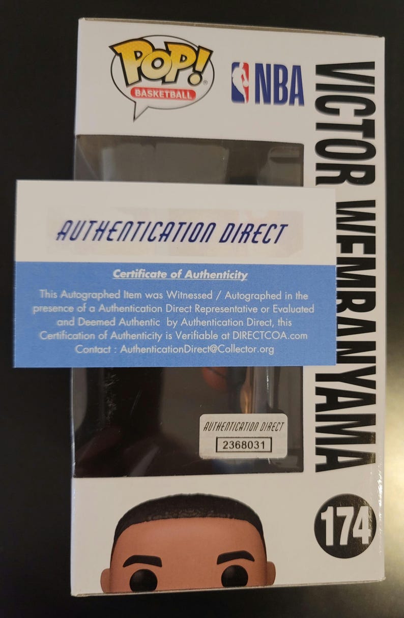 Victor Wembanyama Signed Autographed Rookie Funko Pop Spurs W/ NBA ...