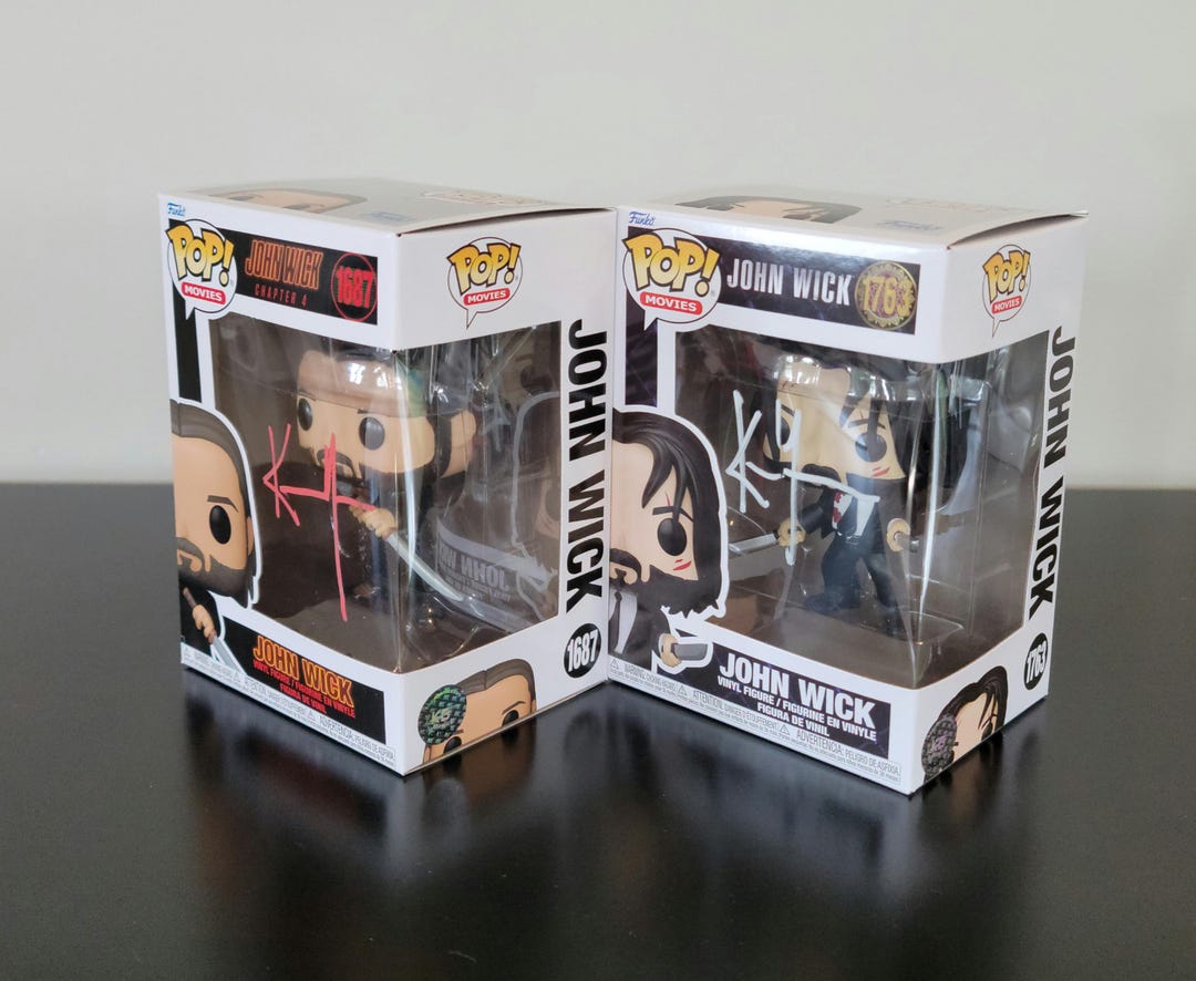 TWO! Keanu Reeves Signed Autographed John Wick Funko Pops W/ COA Neo ...