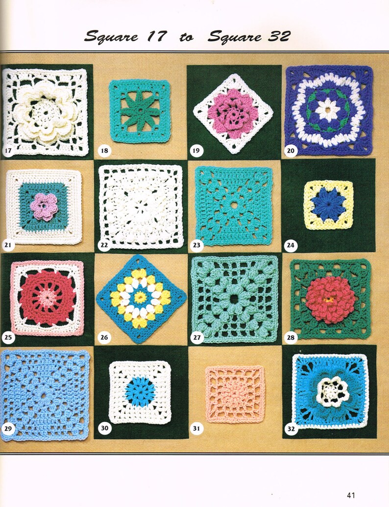 101 Crochet Squares crochet pattern book | Etsy