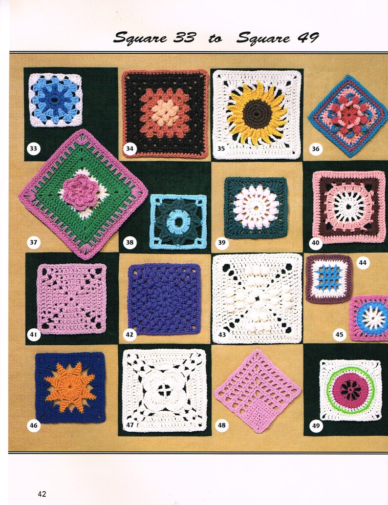 101 Crochet Squares crochet pattern book | Etsy