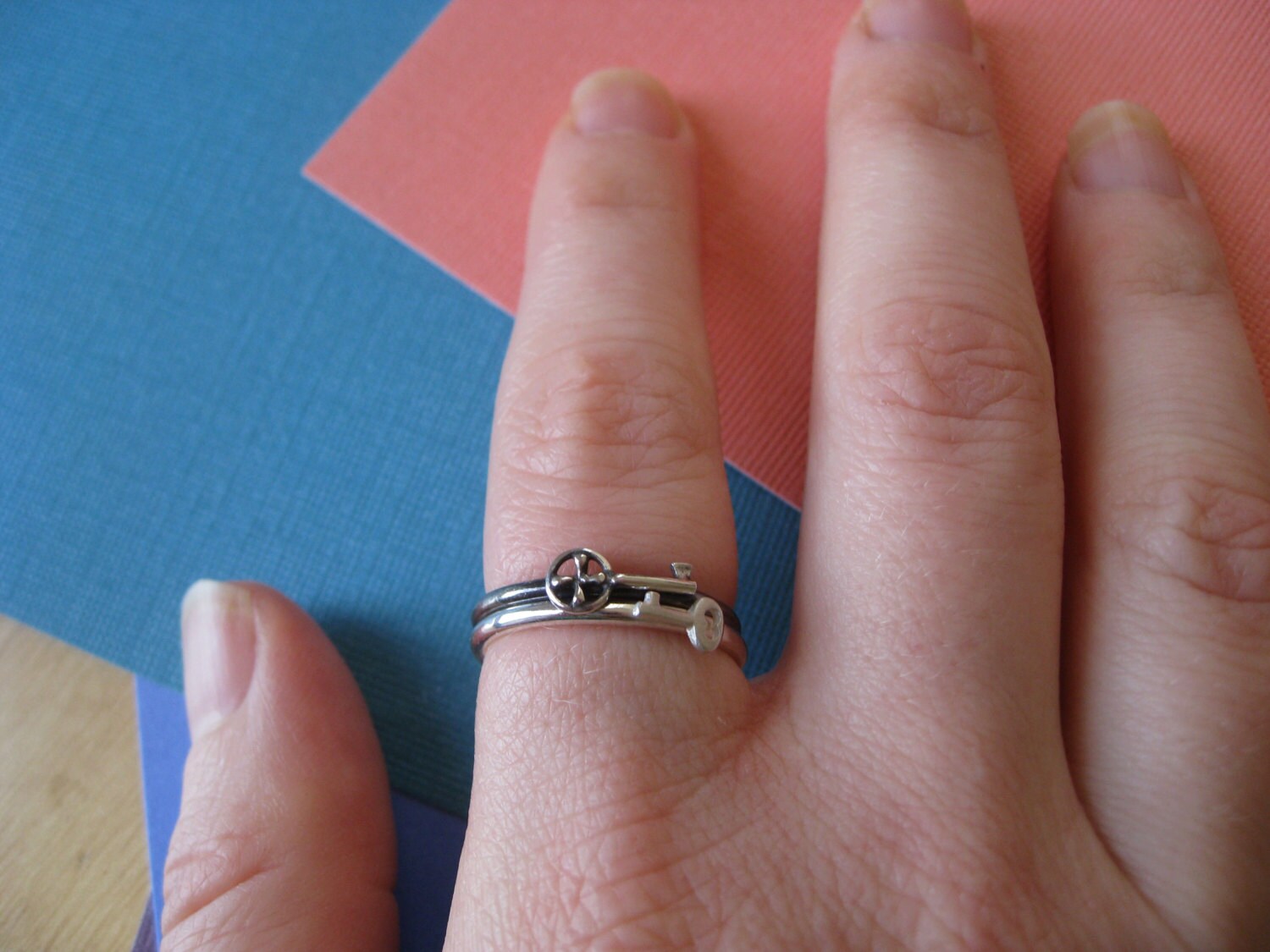 Sterling Silver Teeny Key Stacking Ring. - Etsy