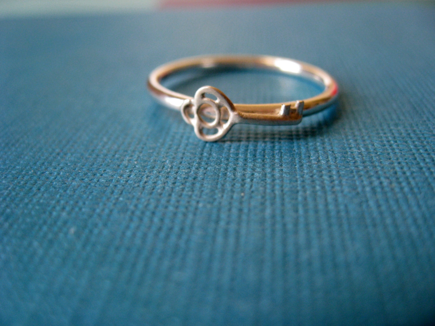 Tiny Key Stacking Ring. Sterling Silver. - Etsy