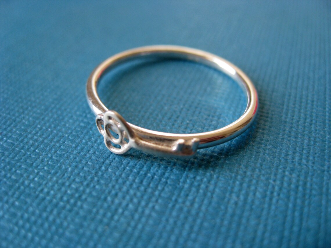 Tiny Key Stacking Ring. Sterling Silver. - Etsy