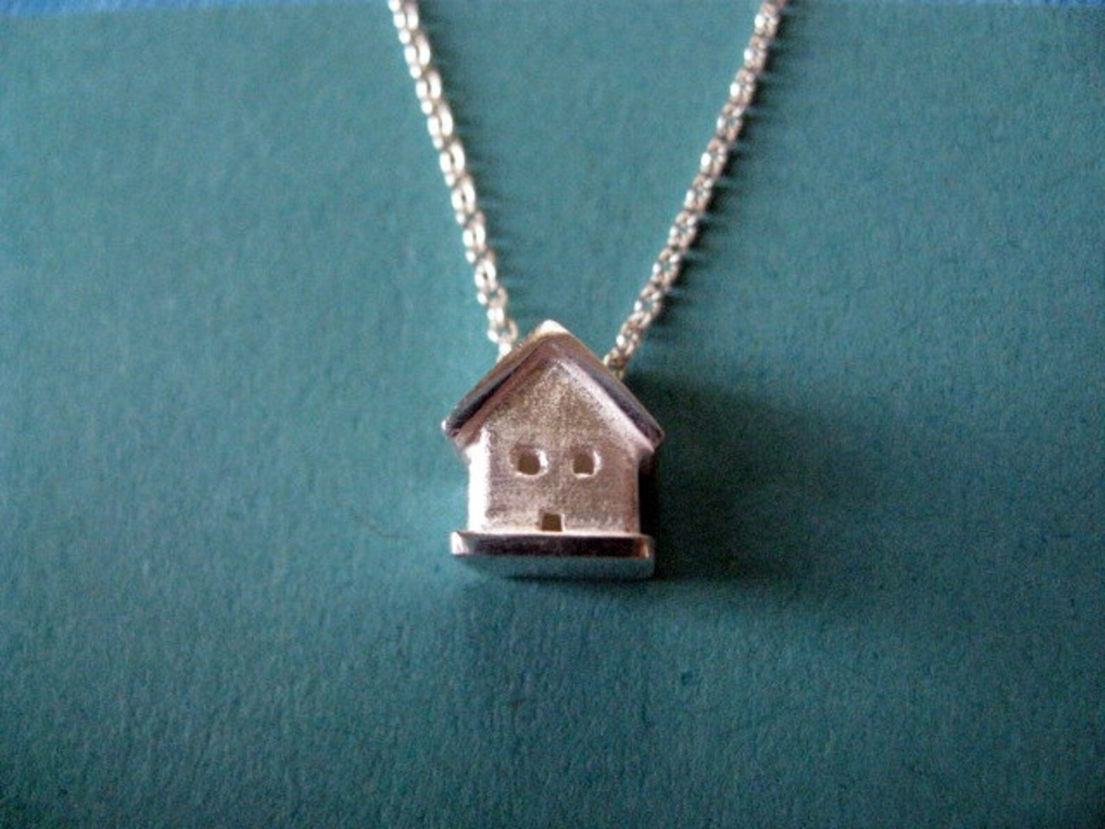 Sterling Silver Tiny 3D House Necklace - Etsy