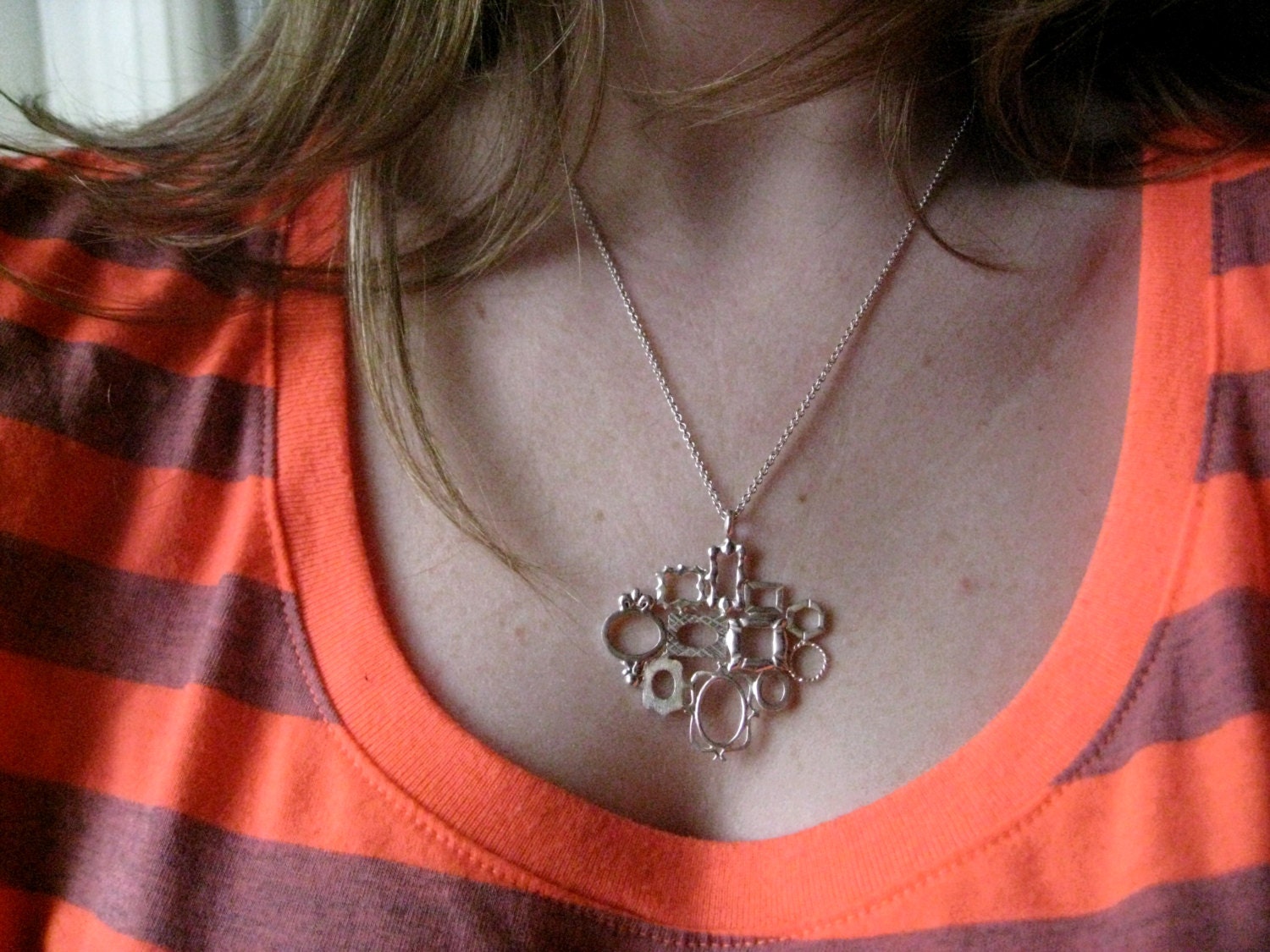 Sterling Silver Miniature Frame Collage Necklace Short and - Etsy