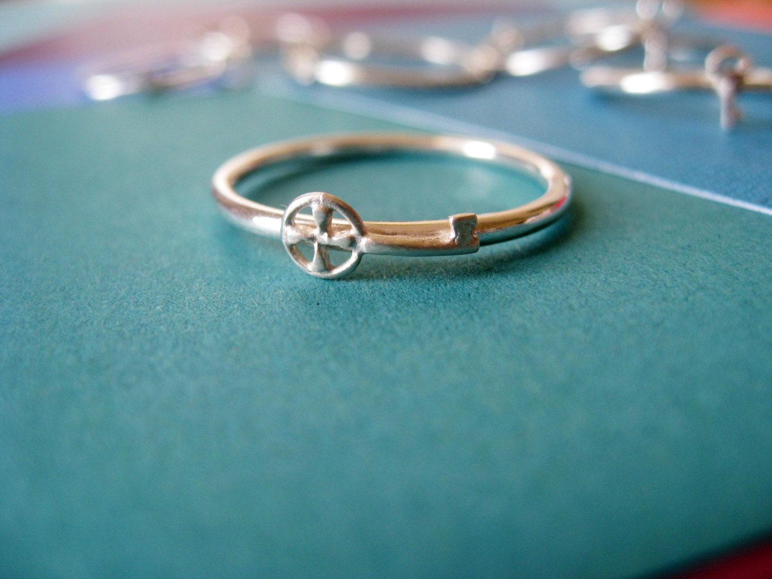 Tiny Key Stacking Ring. Sterling Silver - Etsy