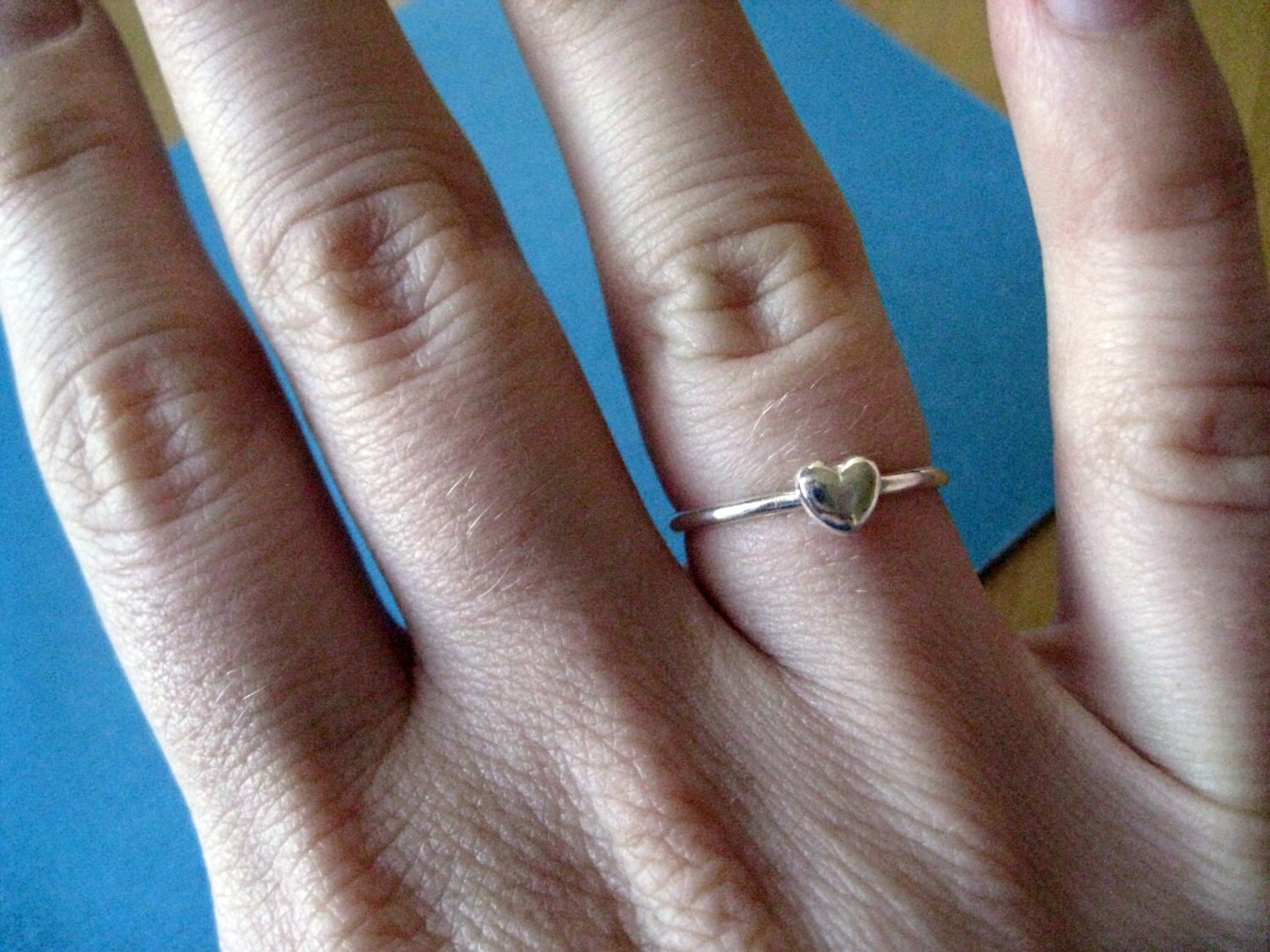 Tiny Heart Stacking Ring Sterling Silver - Etsy