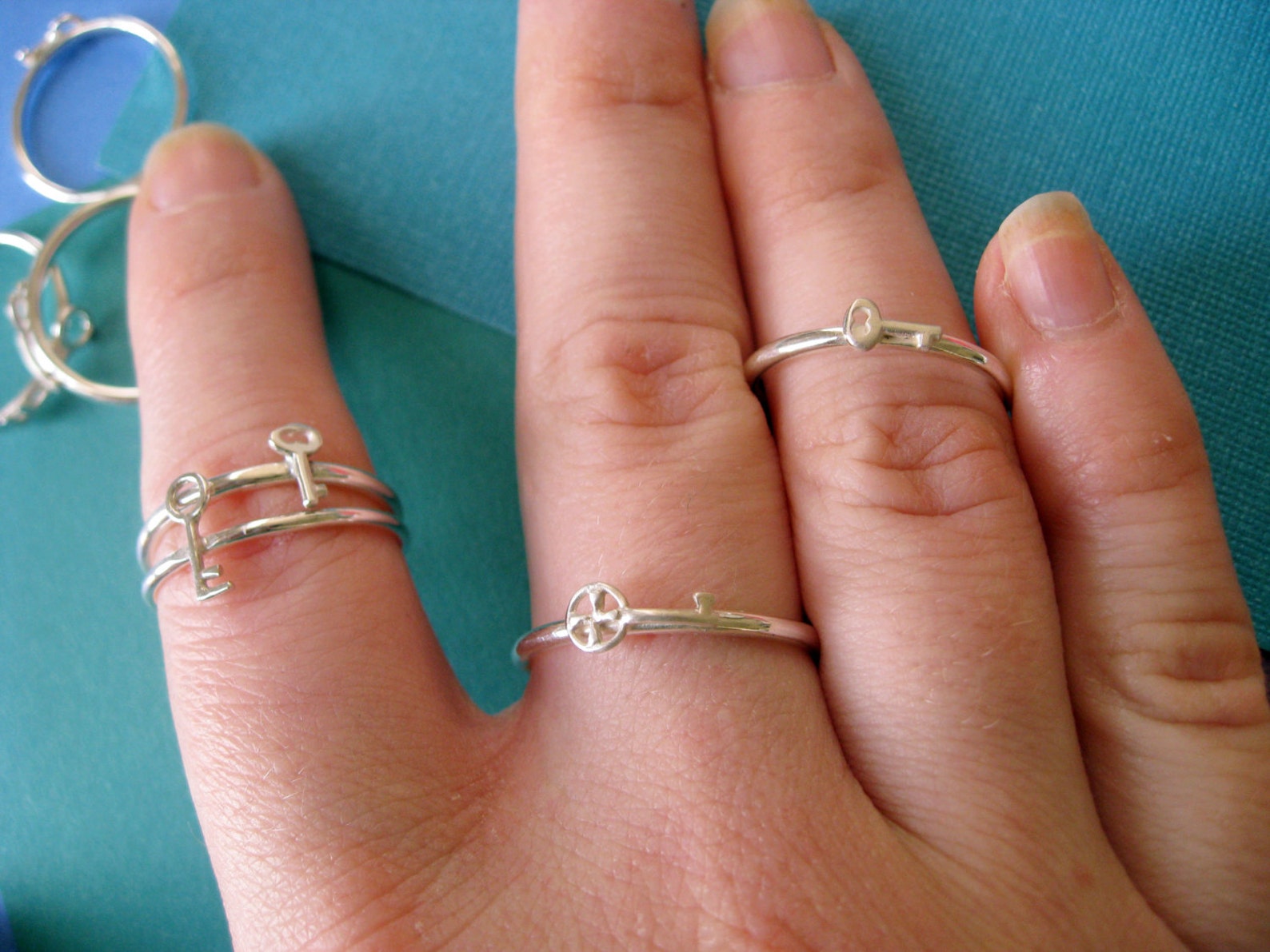 Tiny Key Stacking Ring. Sterling Silver - Etsy